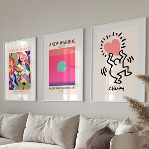 Set of 3 Digital Art, Keith Love Poster, Flower Market Print, Andy ...