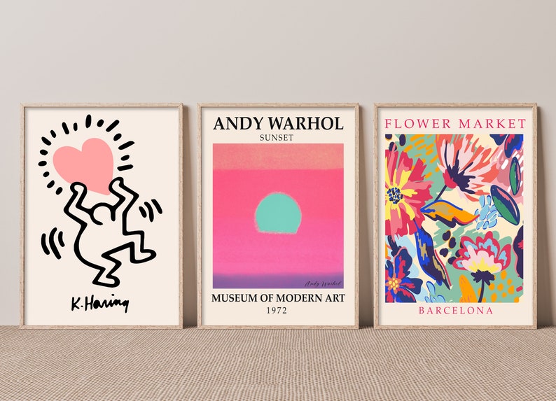 Set of 3 Digital Art Keith Love Poster Flower Market Print - Etsy