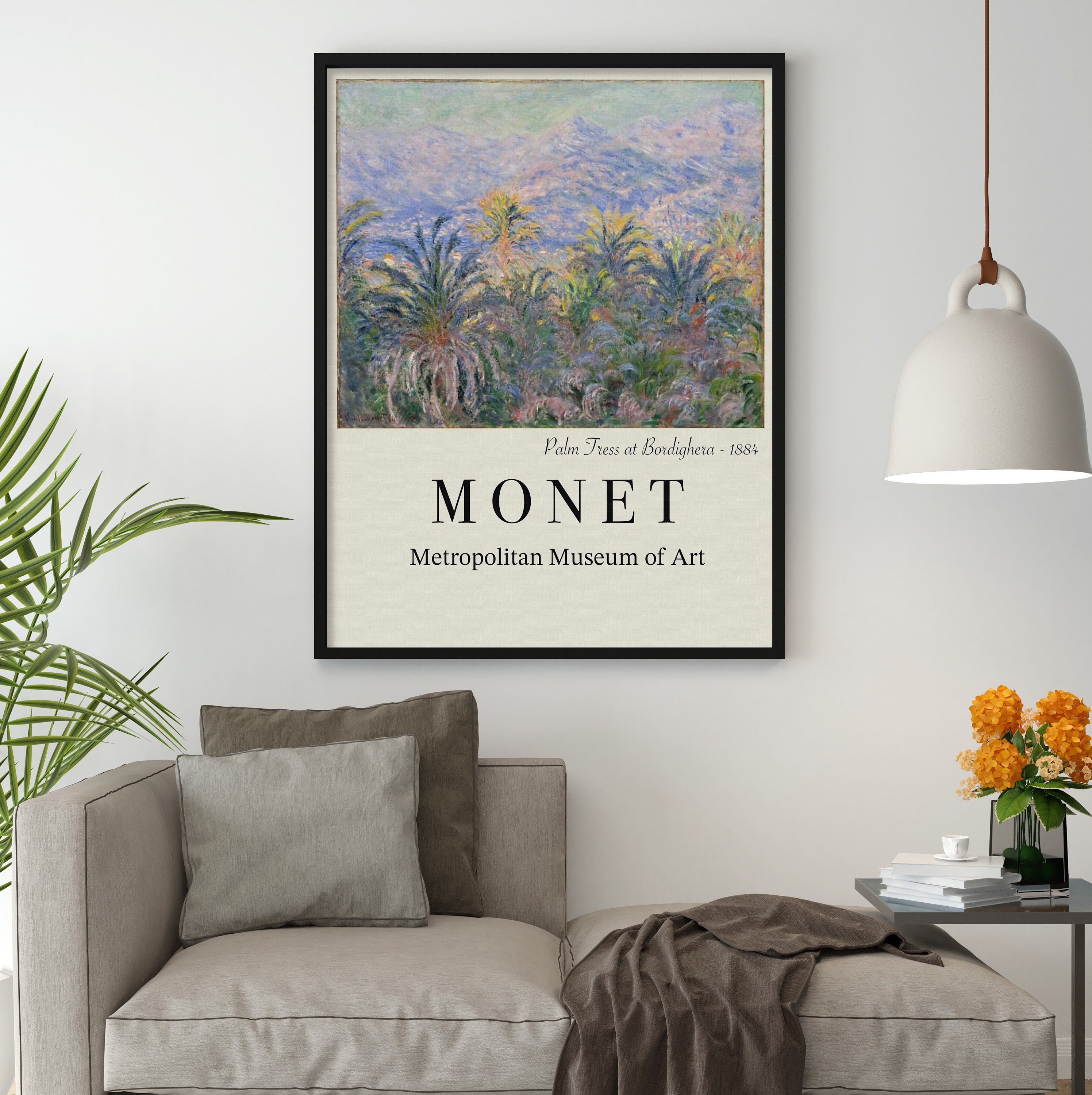 Monet Museum Landscape, Claude Monet Palm Trees at Bordighera, Poster ...