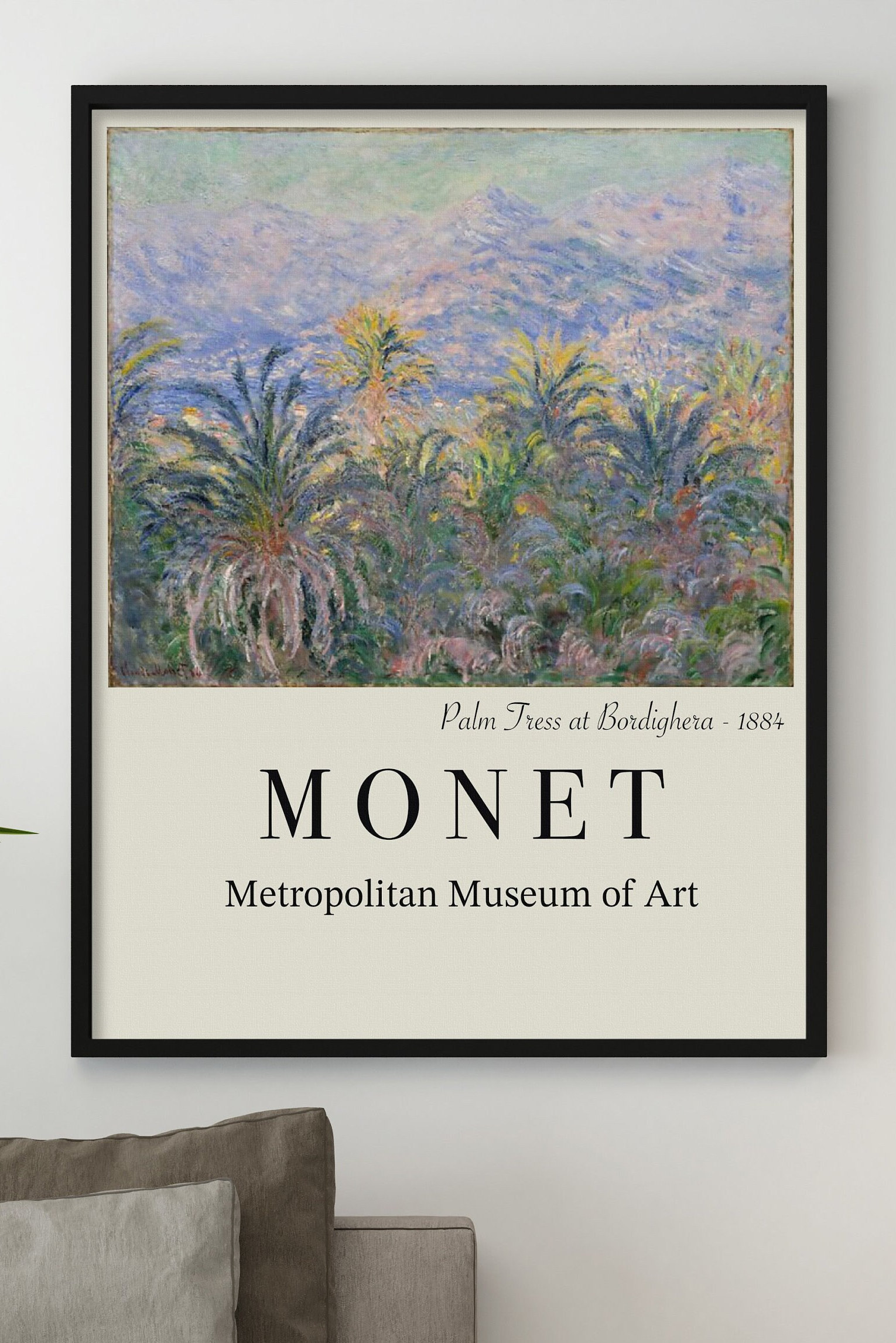 Monet Museum Landscape, Claude Monet Palm Trees at Bordighera, Poster ...