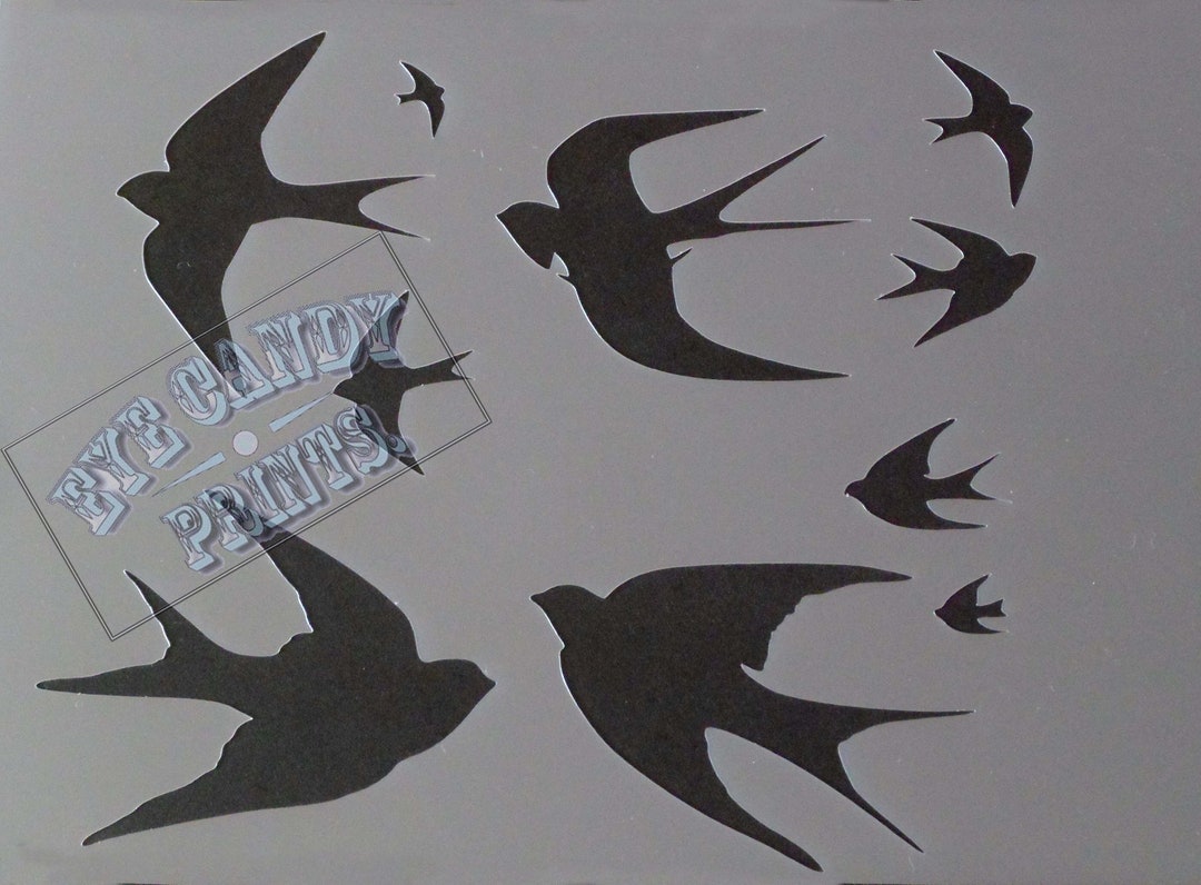 Swallow Stencil: Reusable Mylar Crafting Template - Etsy