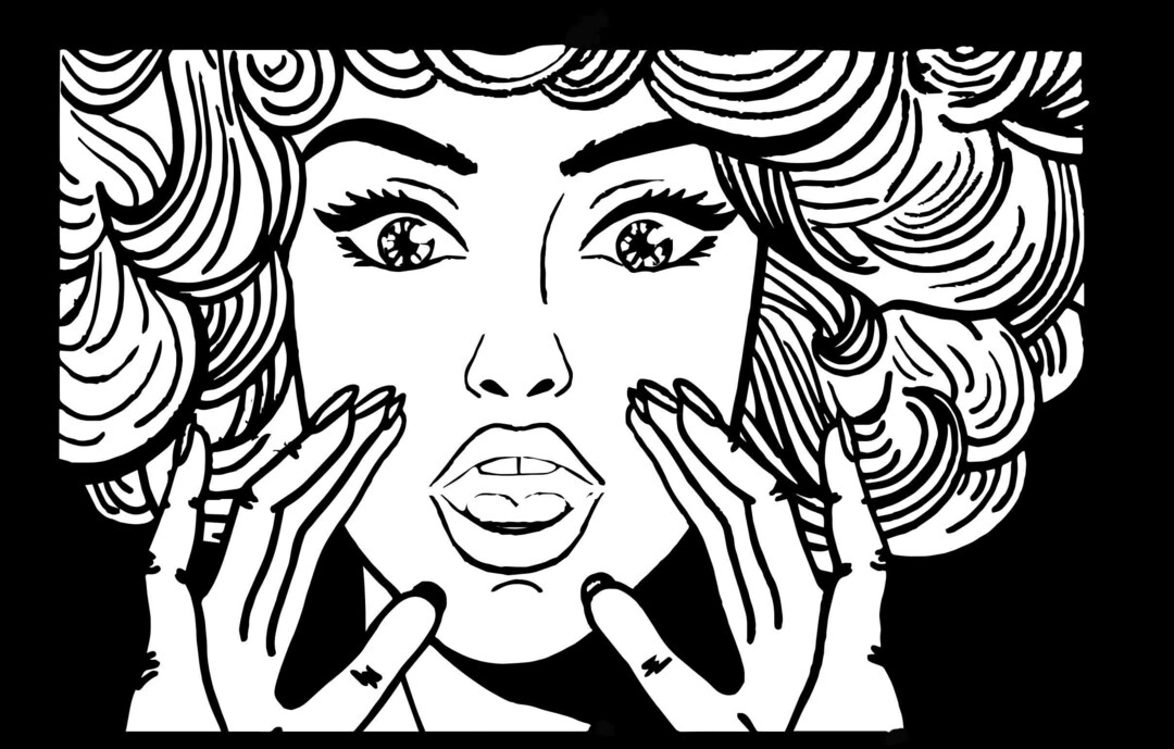 Pop Shout Girl Stencil (2 Part Stencil) - Etsy