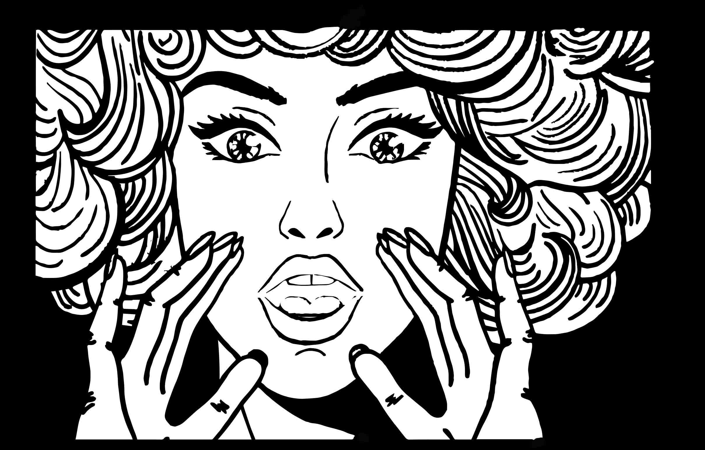 Pop Shout Girl Stencil 2 Part Stencil - Etsy