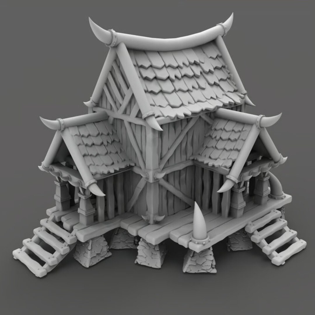 Ork House and Huts 5 28mm/32mm Tabletop Miniature Wargames - Etsy
