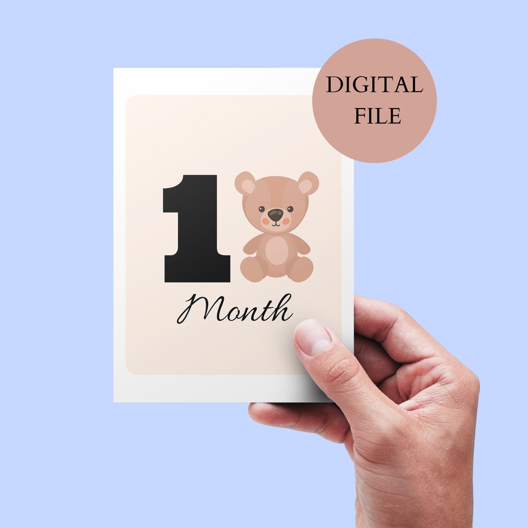 Milestone Cards, Printable Baby Monthly Cards, Digital File, for Baby ...