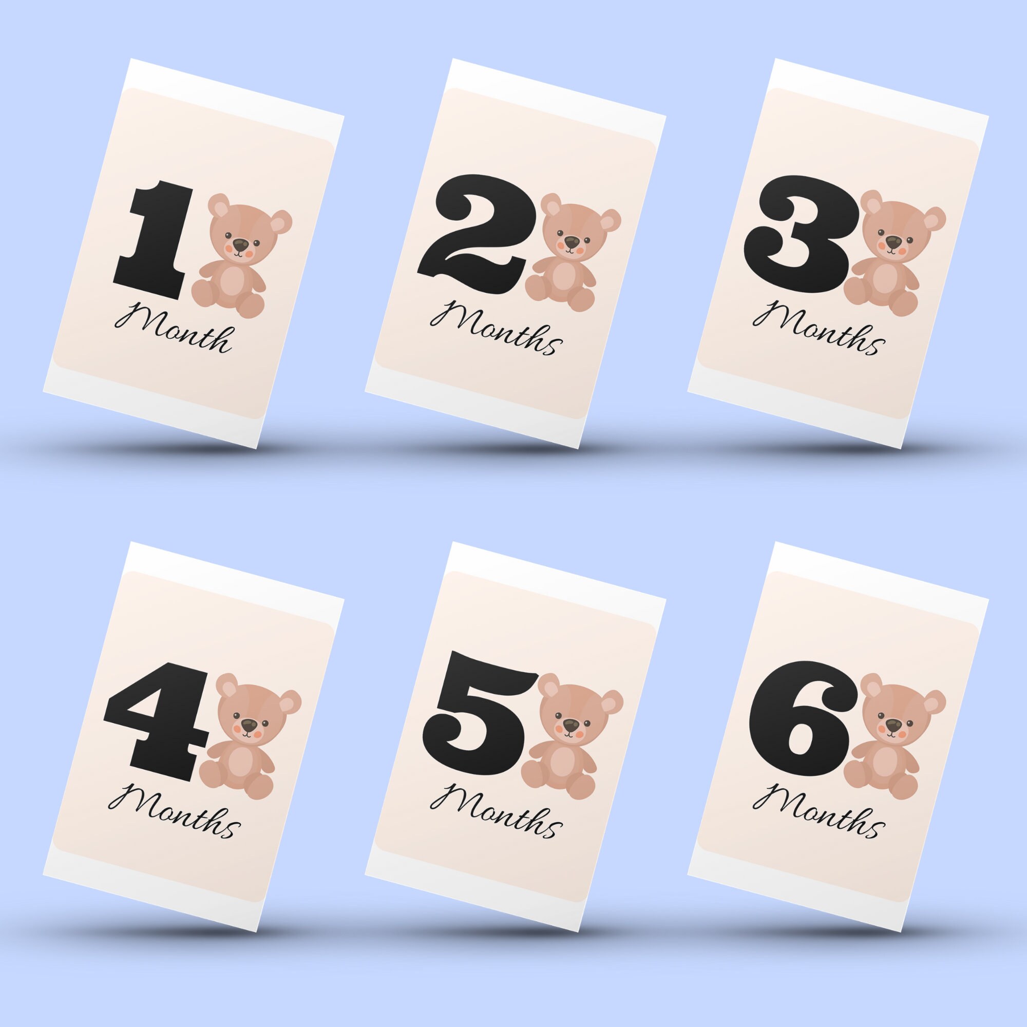 Milestone Cards, Printable Baby Monthly Cards, Digital File, for Baby ...