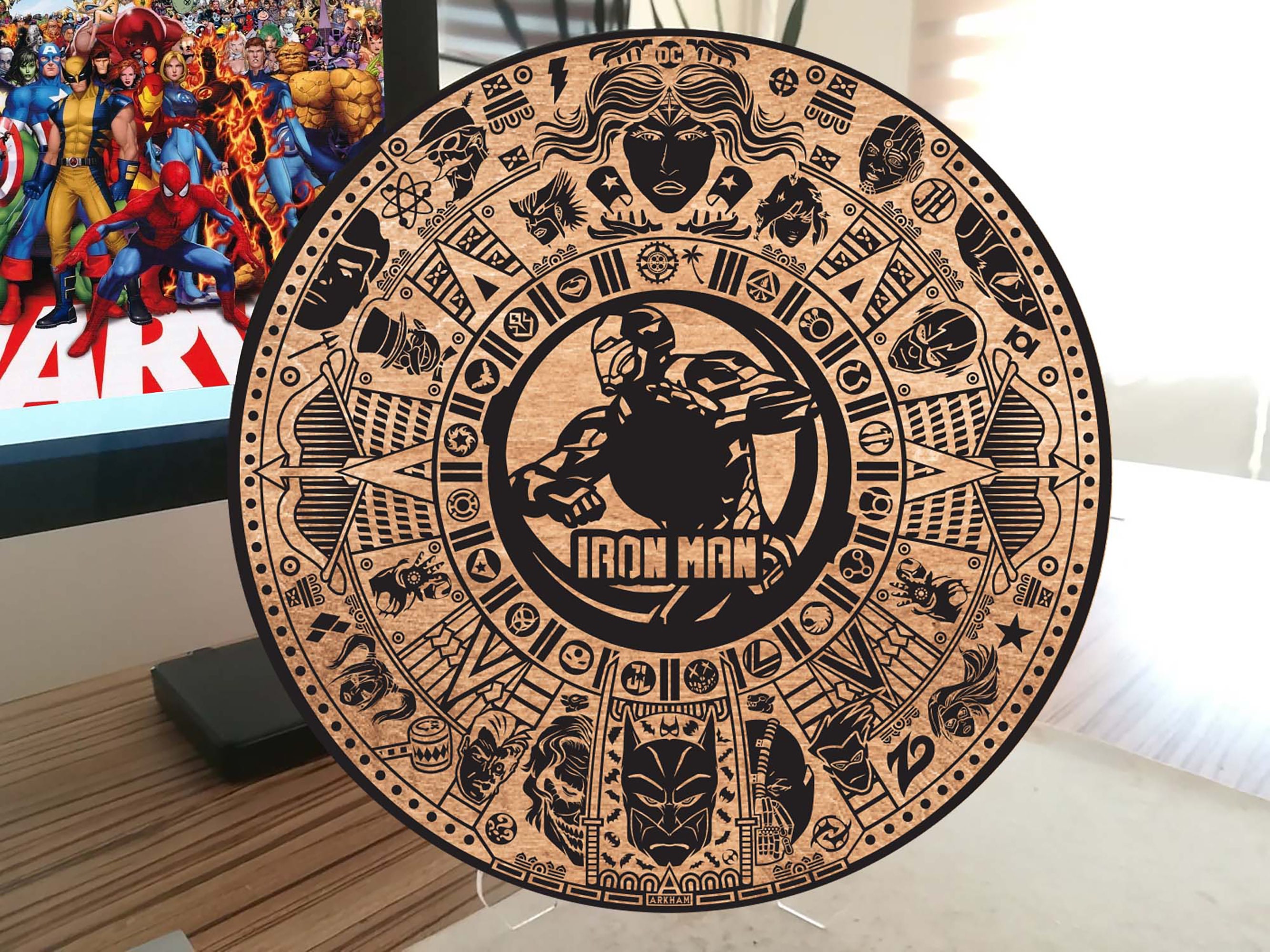 Iron Man Marvel Movie Characters Astec Calender Superhero Vector Dxf ...