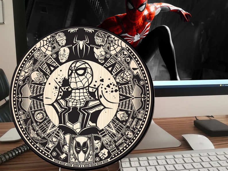 Spiderman 2 Spider Man Like Aztec Mayan Calender Vector Dxf, Cdr,svg ...