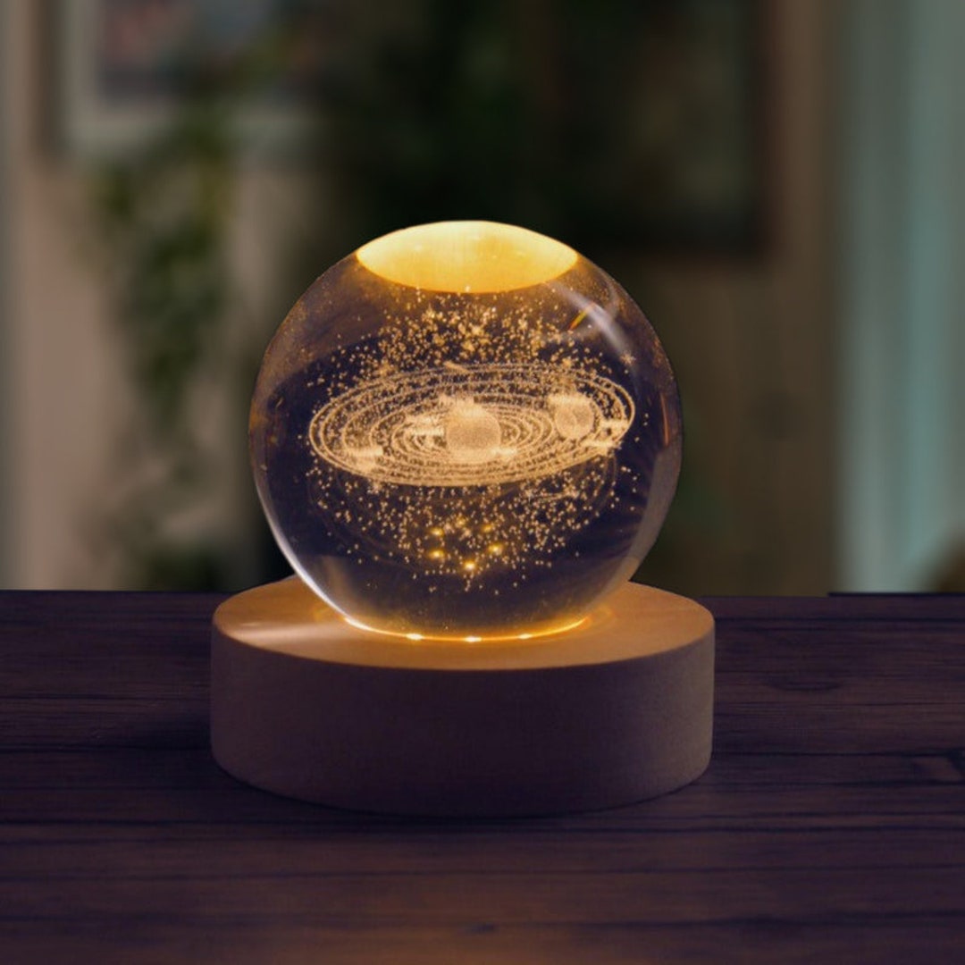 The Mesmerising Crystal Space Lamp Globe warm Light Comes With Gift ...