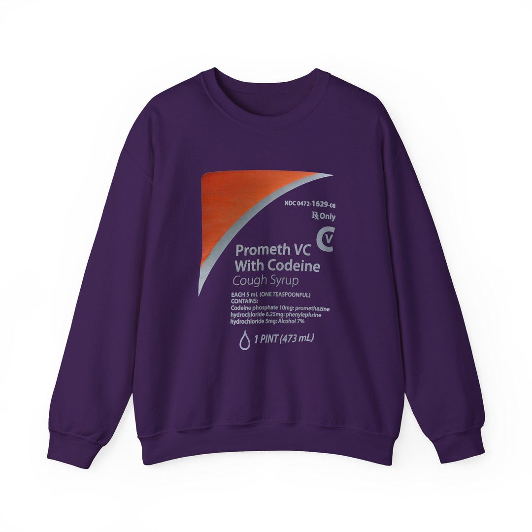 Lila Codeine Hustensirup Rundhals-Sweatshirt Sizzurp Lean Purple ...