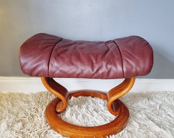 Burgundy Footstool - Etsy UK