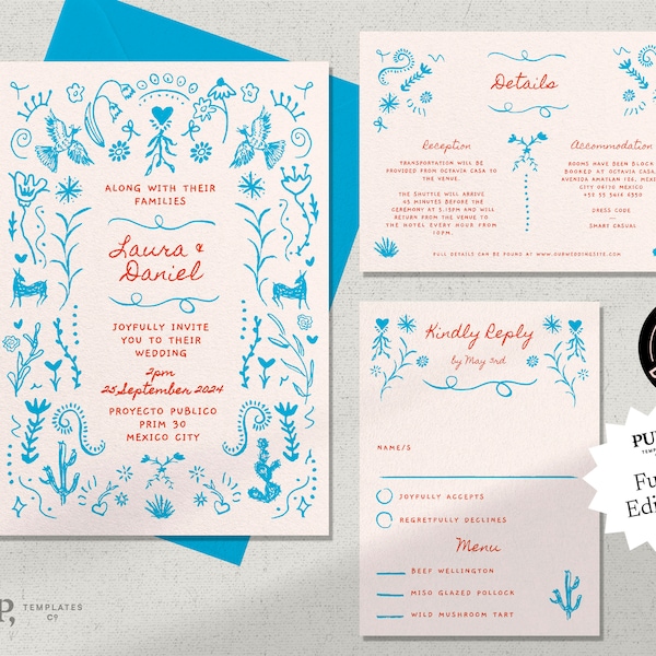 Destination Wedding Invitation Mexico - Etsy