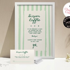 DIAPER RAFFLE Sign + Ticket TEMPLATE | Boy, Girl, Gender Neutral Baby ...