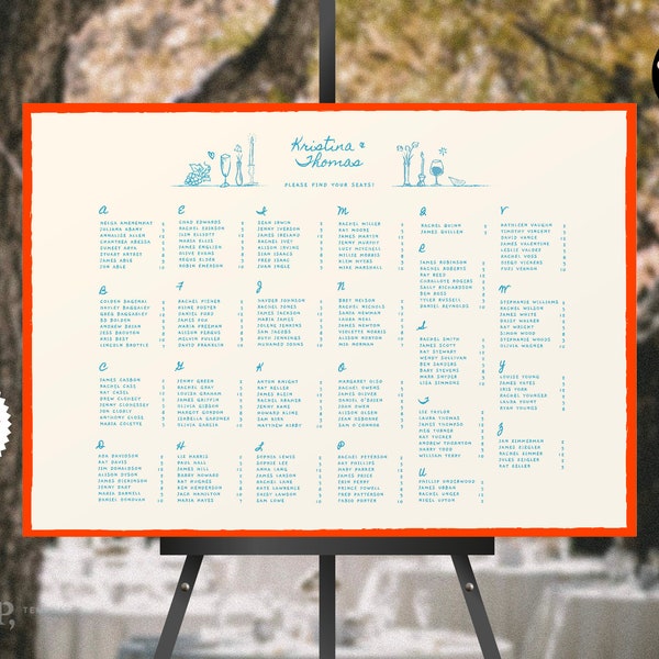 Colorful Seating Chart - Etsy