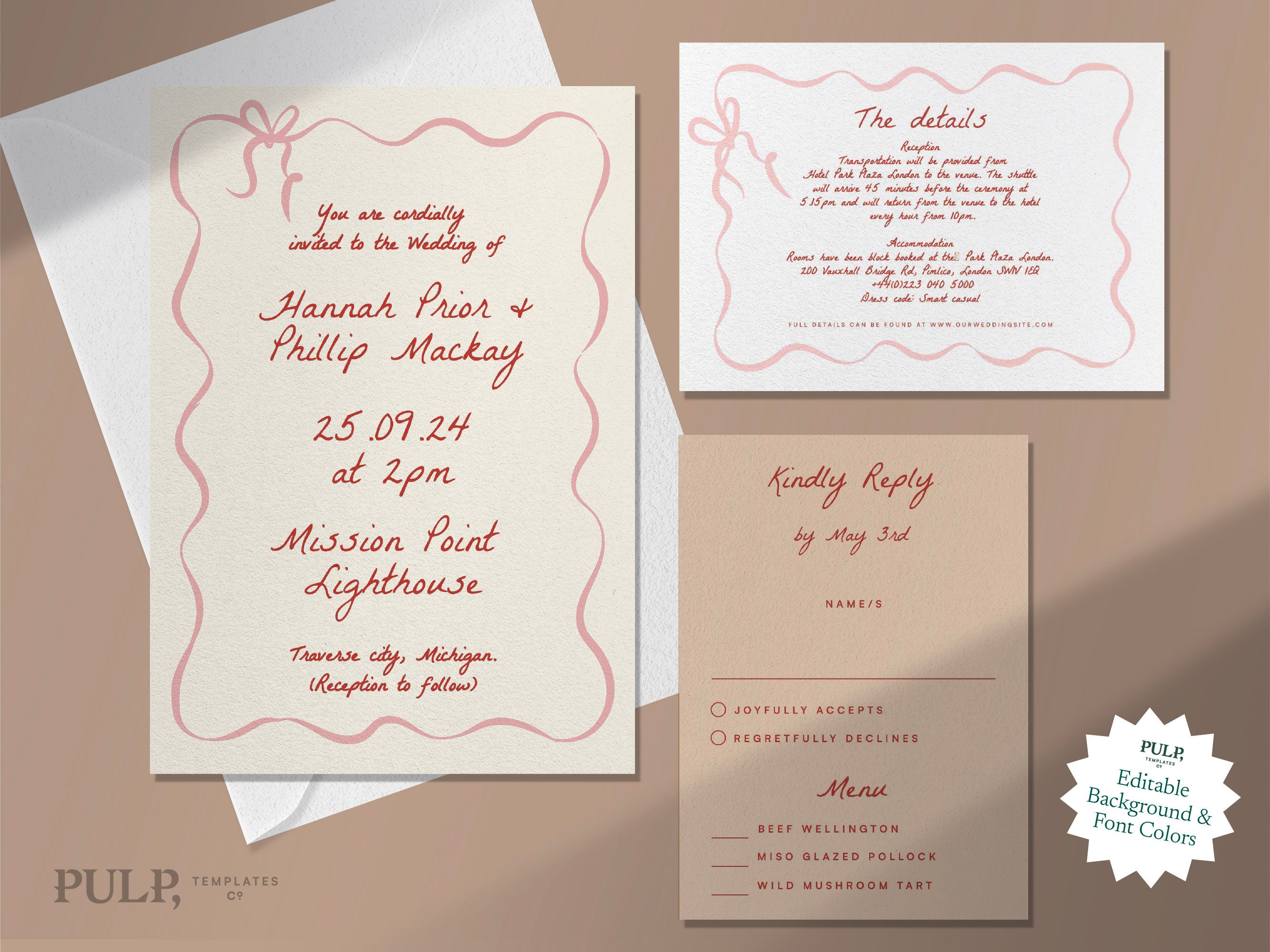 WEDDING INVITE SET Retro 50s Scallop Wavy Edge Wedding - Etsy Australia