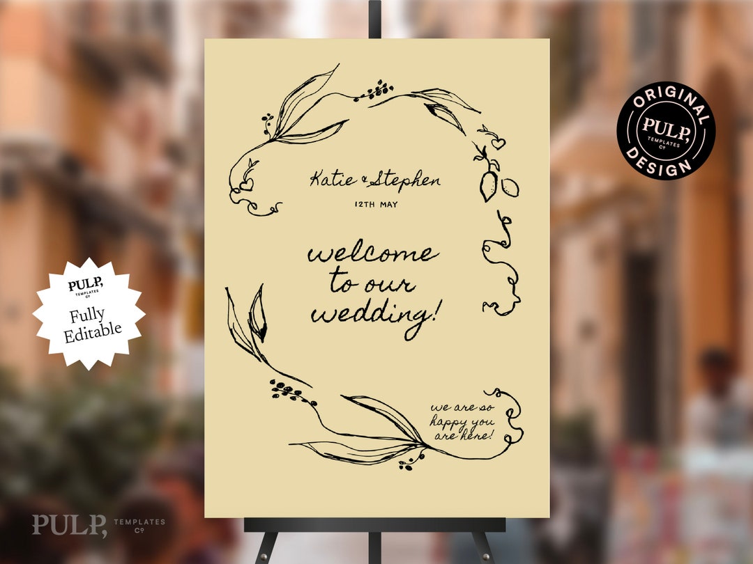 WELCOME SIGN Template | Italian Wedding Party | Mediterranean ...