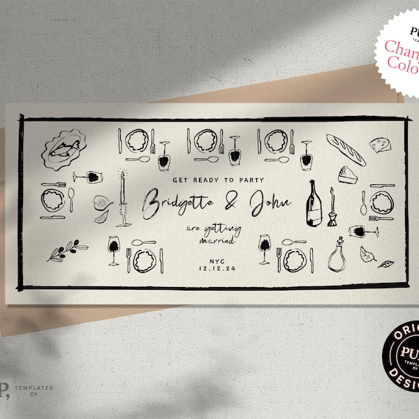 Save the Date Dinner Invitation - Etsy