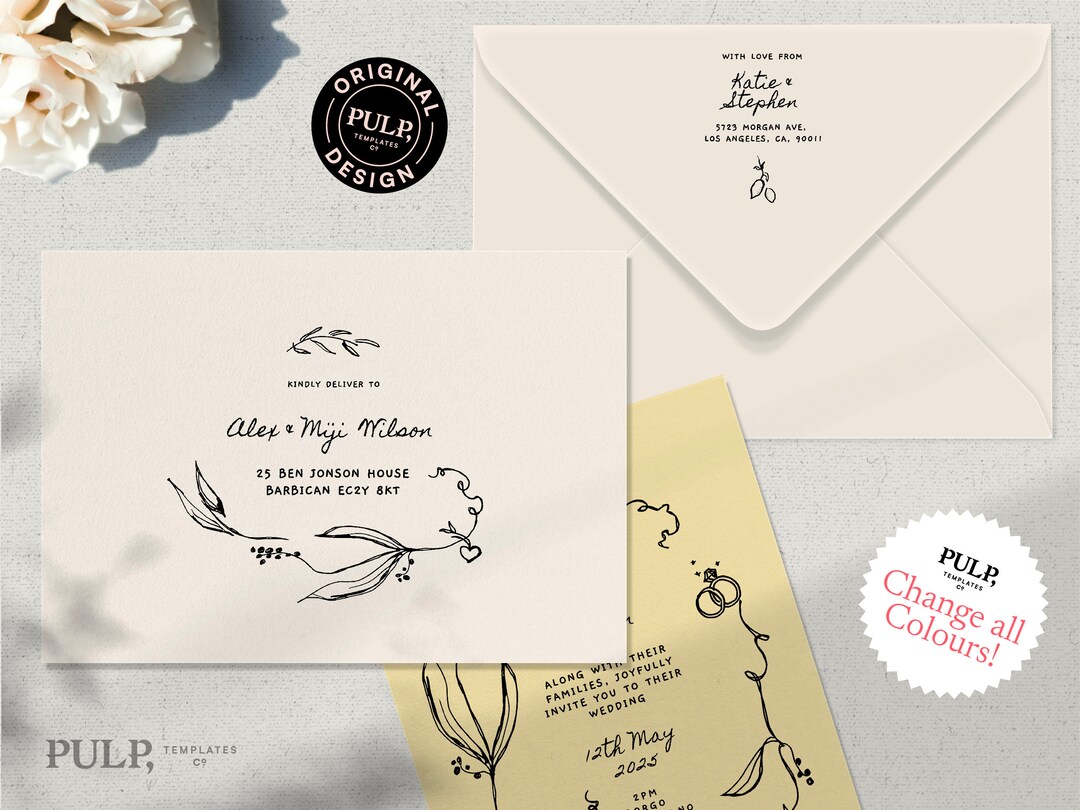 PRINTABLE ENVELOPE ADDRESS Template | Italian Mediterranean Inspired ...