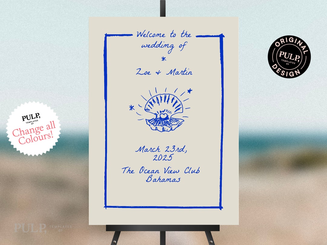 WELCOME SIGN Template | Colorful, Whimsical, Funky, Hand Drawn ...