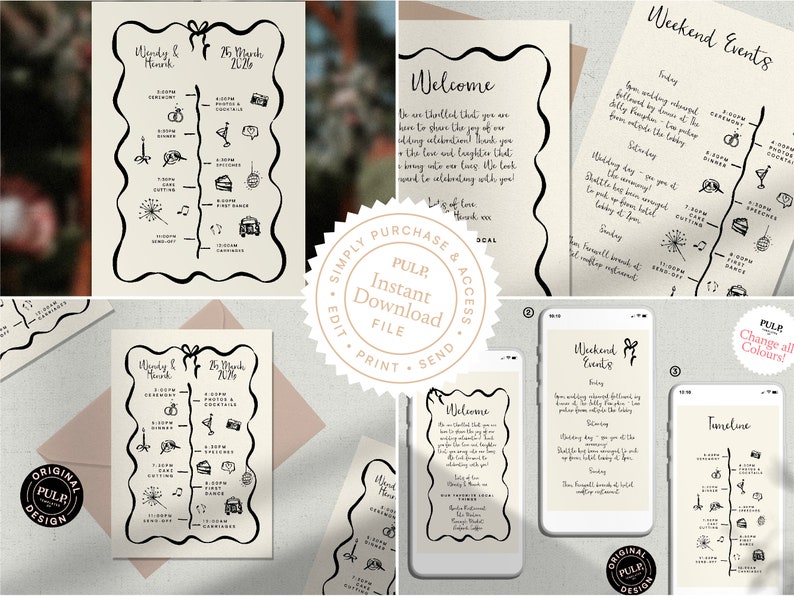 COMPLETE WEDDING BUNDLE Templates **usa Size** | Old Money Wedding ...