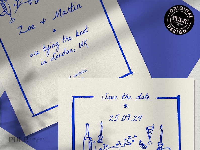 SAVE THE DATE Template | Colorful, Whimsical, Funky, Hand Drawn ...