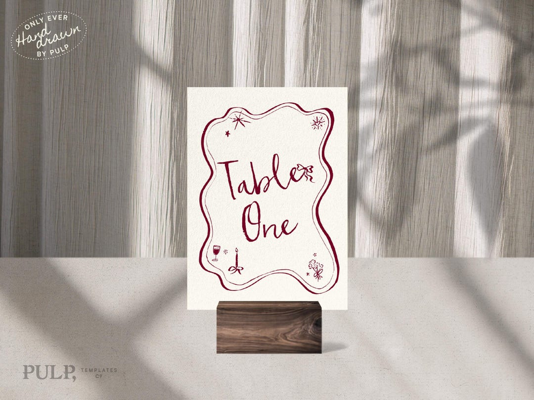 RECEPTION TABLE NUMBERS Template | Wedding Table | Whimsical, Funky ...