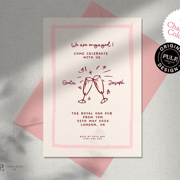 Fun Engagement Party Invitation - Etsy