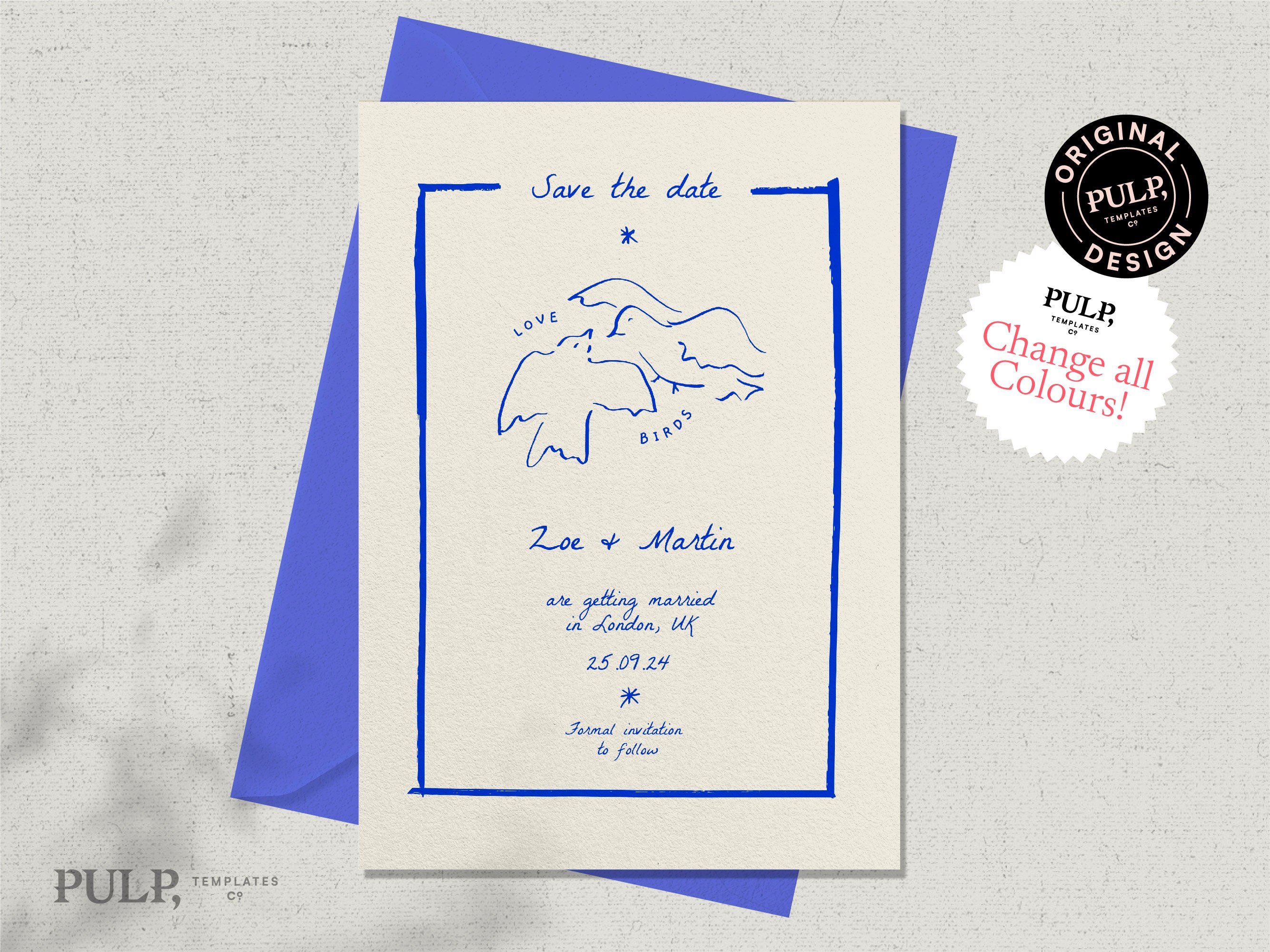 SAVE THE DATE Template | Colorful, Whimsical, Funky, Scribbled ...