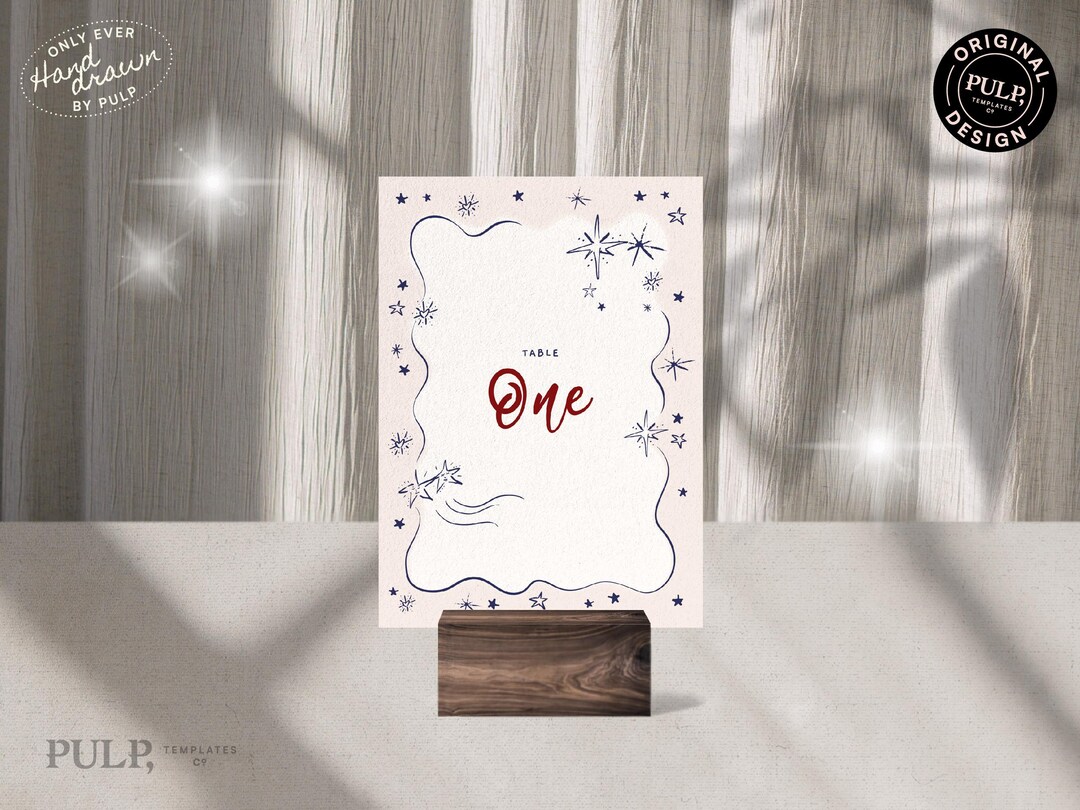 RECEPTION TABLE NUMBERS Template | Celestial Astral Wedding | Seating ...