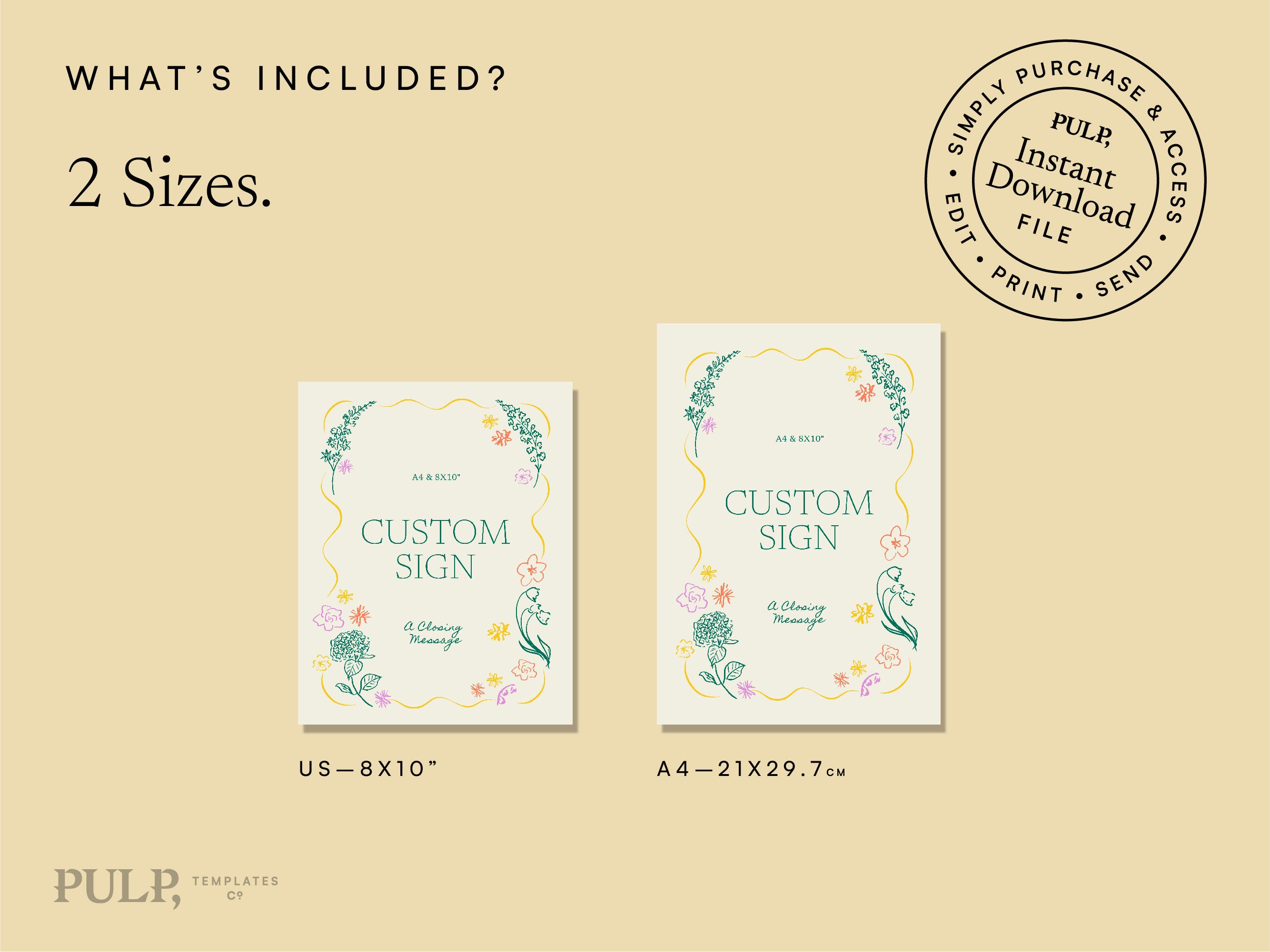 CUSTOM SIGN TEMPLATE | Hand Drawn Illustrations | Handwritten Font ...