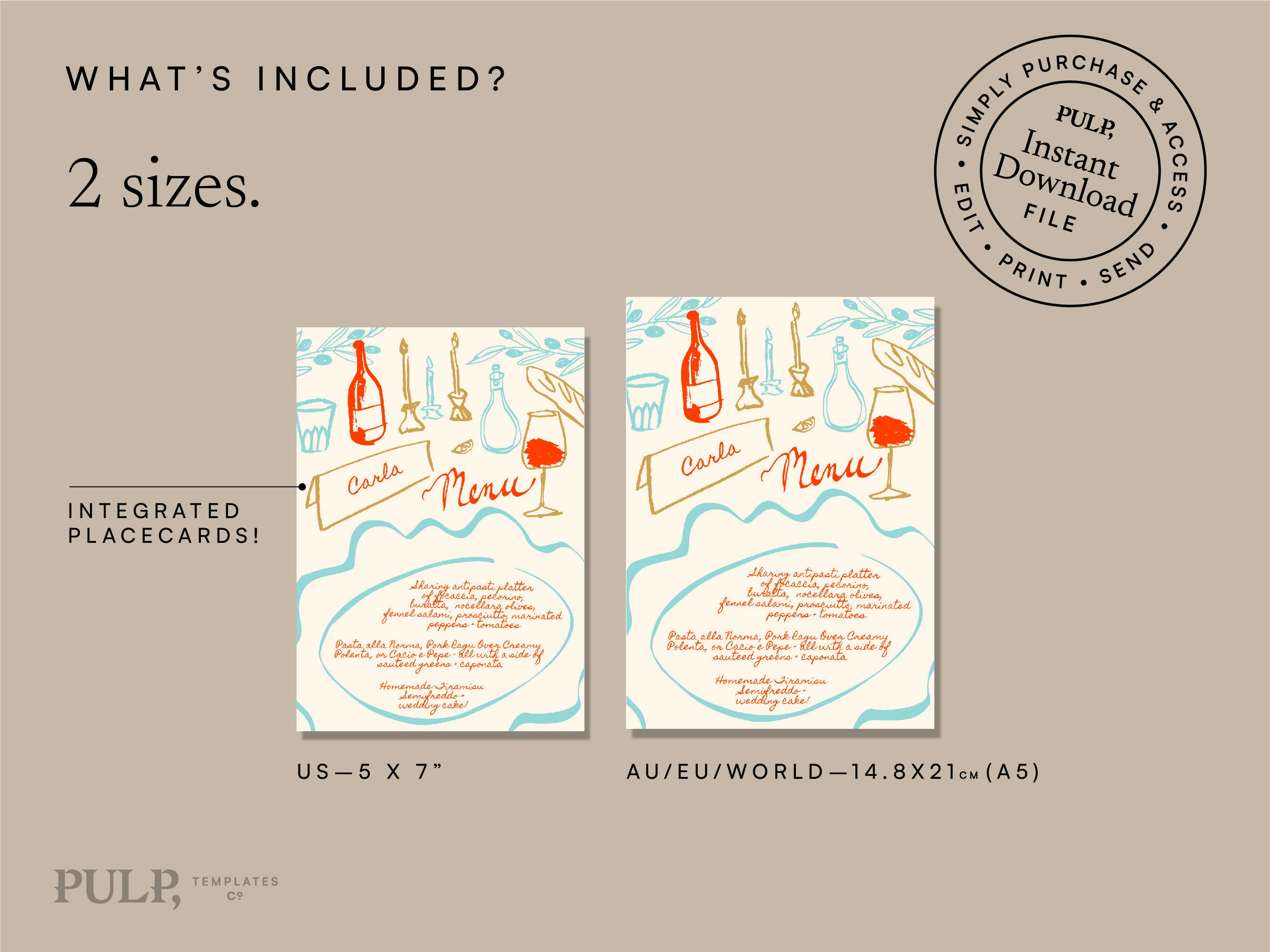 PERSONALIZED MENU Template Hand Drawn & Handwritten Scribble - Etsy