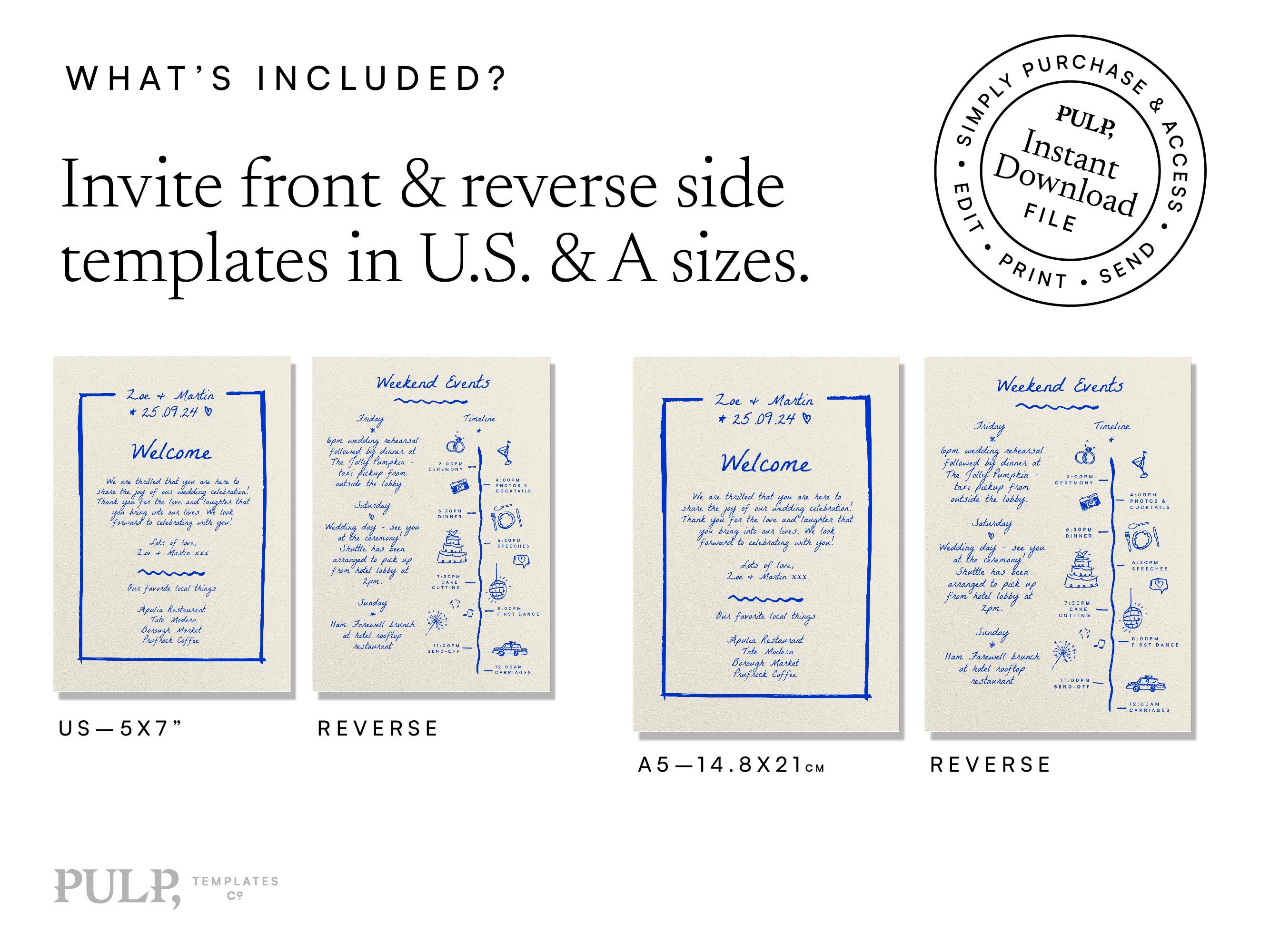 WEDDING WELCOME LETTER Timeline Template Itinerary - Etsy