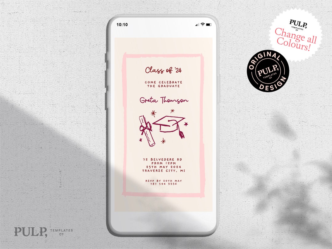 GRADUATION PARTY Evite | Hand Drawn and Handwritten Quirky, Funky ...