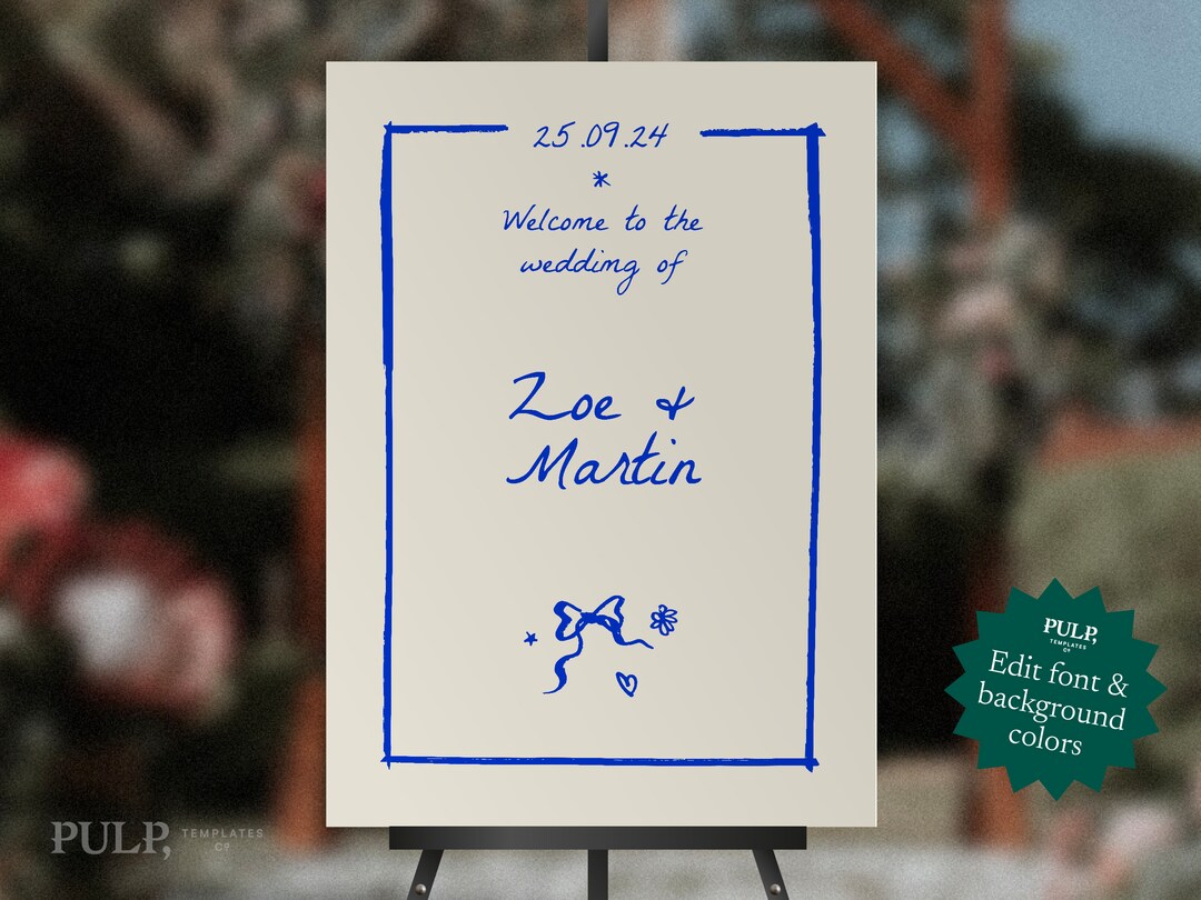 WELCOME SIGN Template | Colorful, Whimsical, Funky, Hand Drawn ...