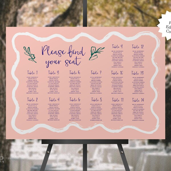 Scalloped Seating Chart - Etsy
