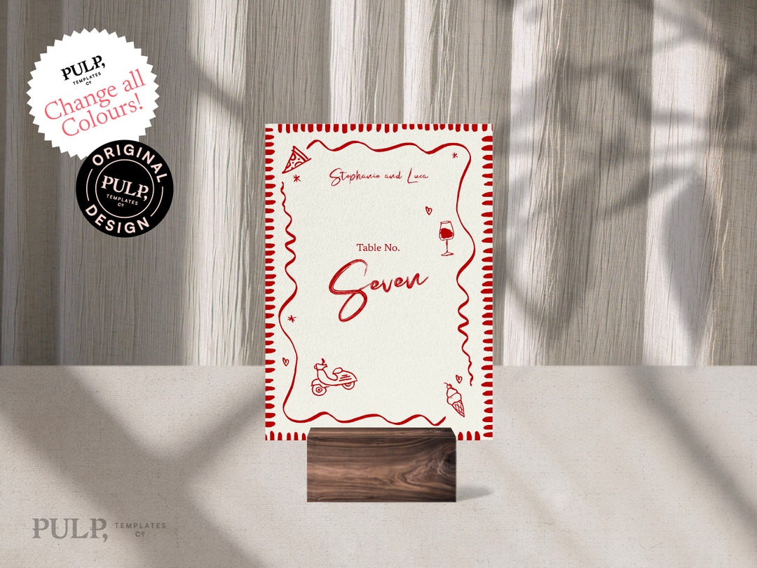 RECEPTION TABLE NUMBERS Template | Wedding Table | Seating Chart ...