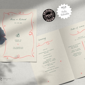 WEDDING on the Day BUNDLE TEMPLATES | Hand Drawn & Handwritten Unique ...