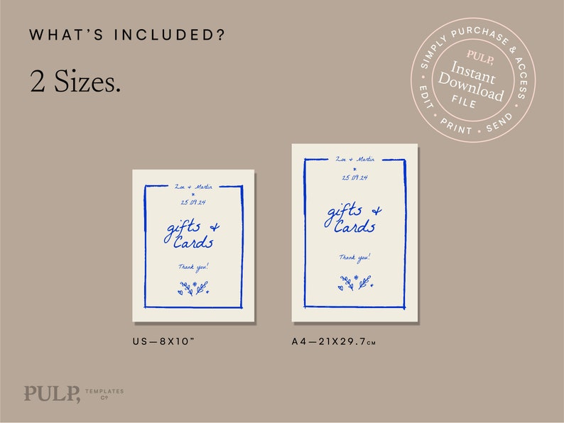 GIFT TABLE SIGN | Quirky Hand Drawn Illustration With Trendy ...