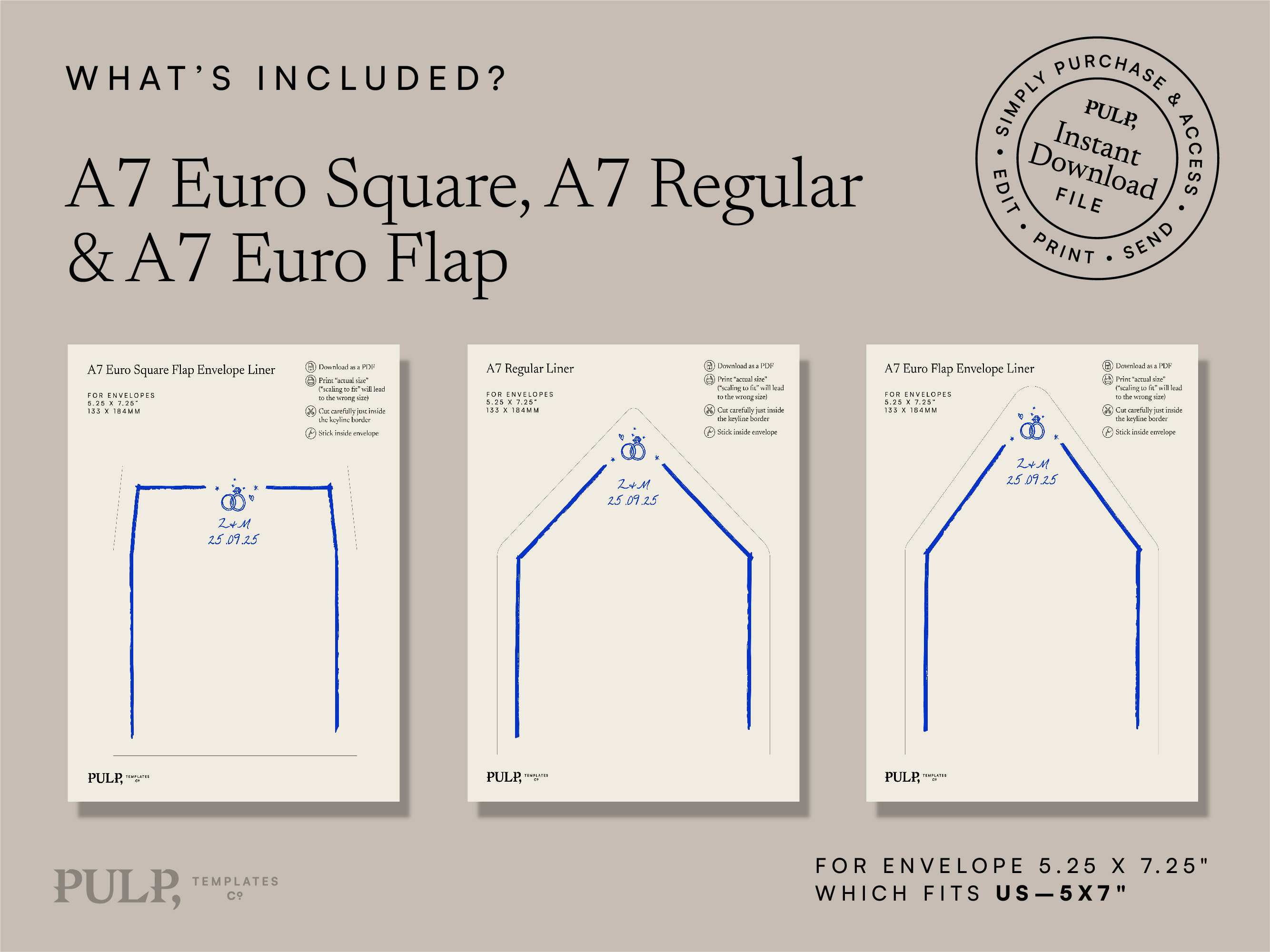 A7 Envelope Liner Template Printable