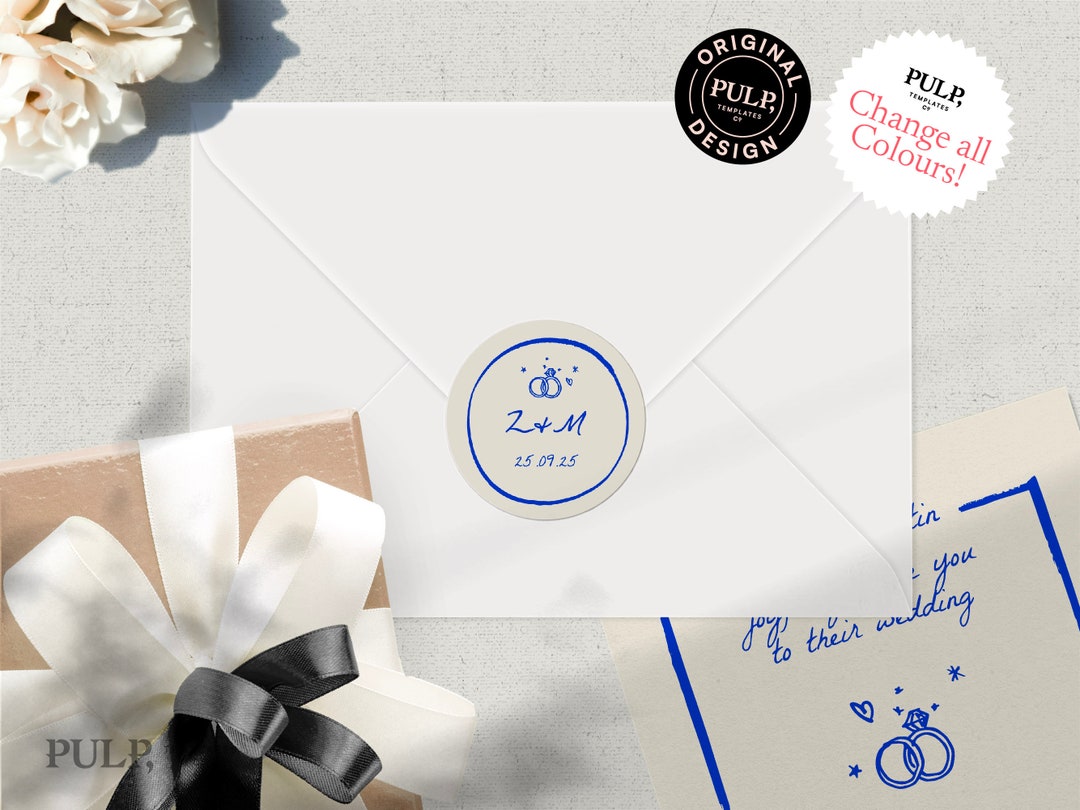 ROUND STICKER Template | | Unique, Funky, Colorful Hand Drawn ...