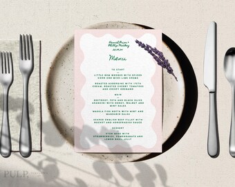 MENU PLACE CARD Template Hand Drawn & Handwritten Scribble - Etsy