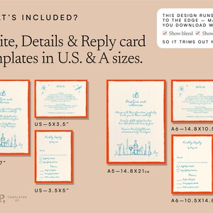 WEDDING INVITE SET Template | Quirky Whimsical Hand Drawn Scribble ...