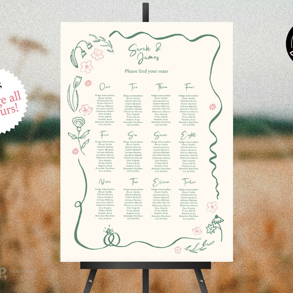 Colorful Seating Chart - Etsy