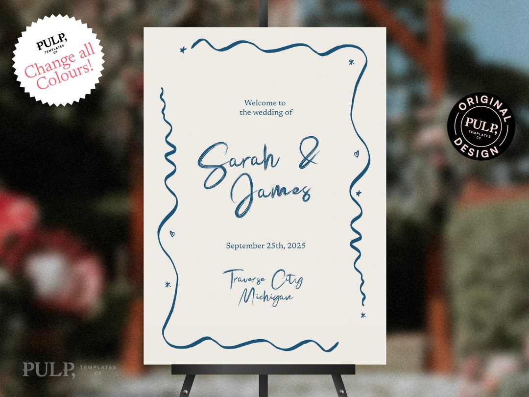 WELCOME SIGN Template | Colorful, Whimsical, Funky, Hand Drawn ...