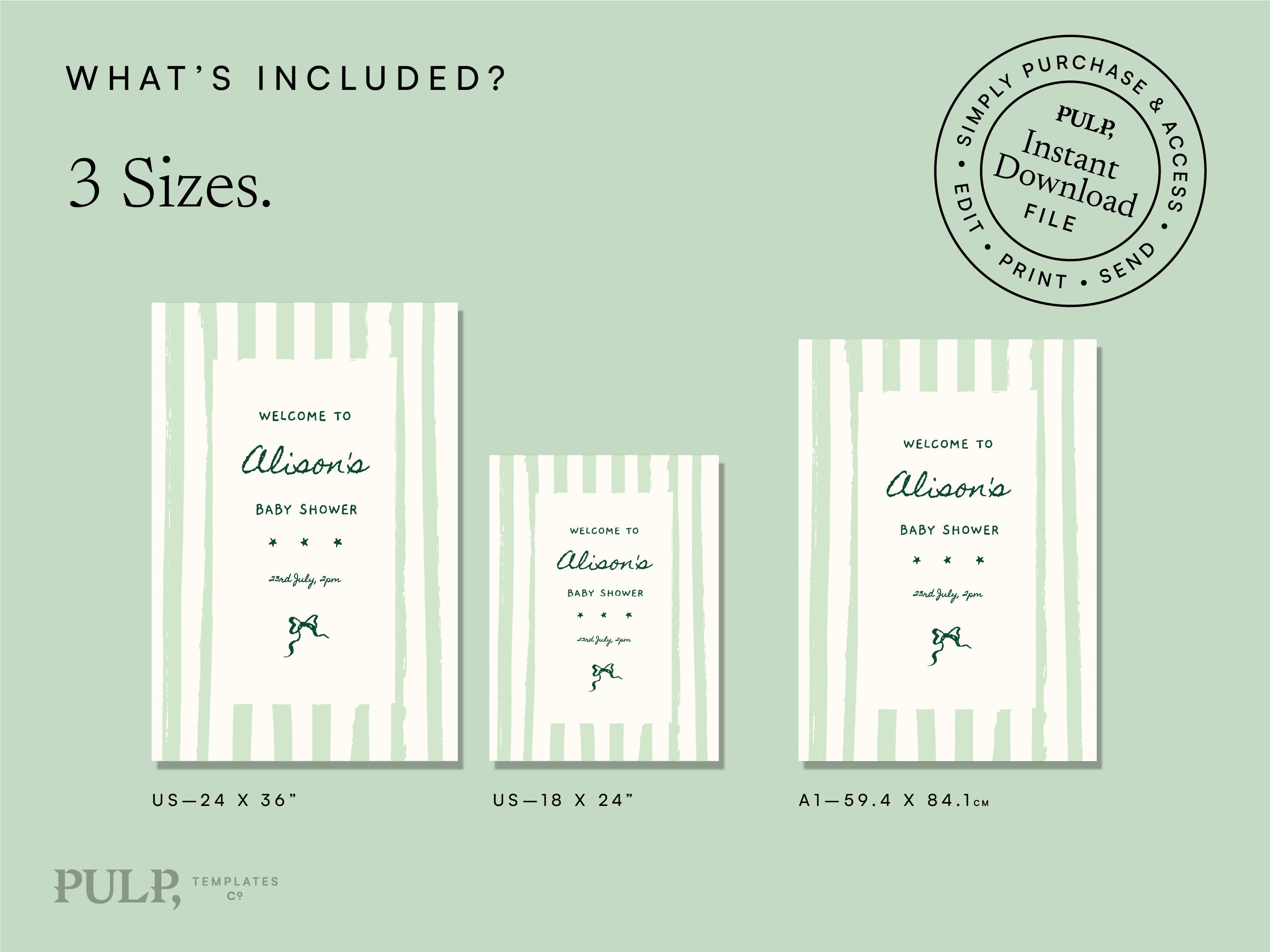 BABY SHOWER Welcome Sign Template Boy Girl Gender Neutral - Etsy