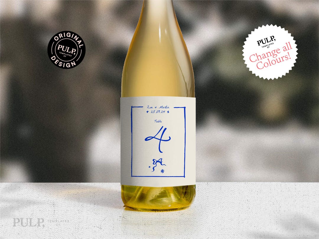 WINE LABEL Table NUMBERS Template | Wedding Table | Seating Chart ...