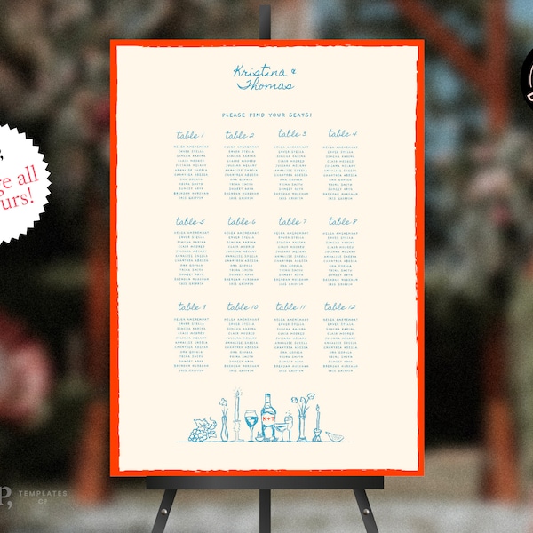 Colorful Seating Chart - Etsy