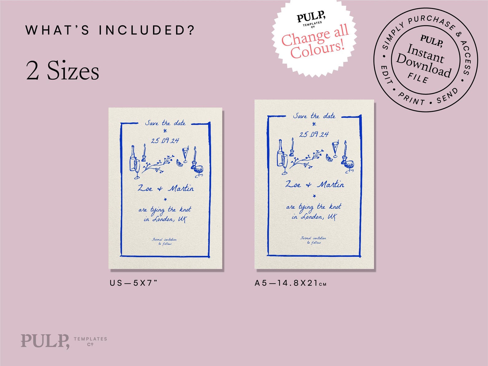 SAVE THE DATE Template | Colorful, Whimsical, Funky, Hand Drawn ...