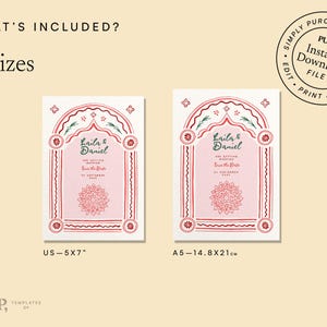 SAVE THE DATE Template | Indian Inspired Hand Drawn Illustrations and ...
