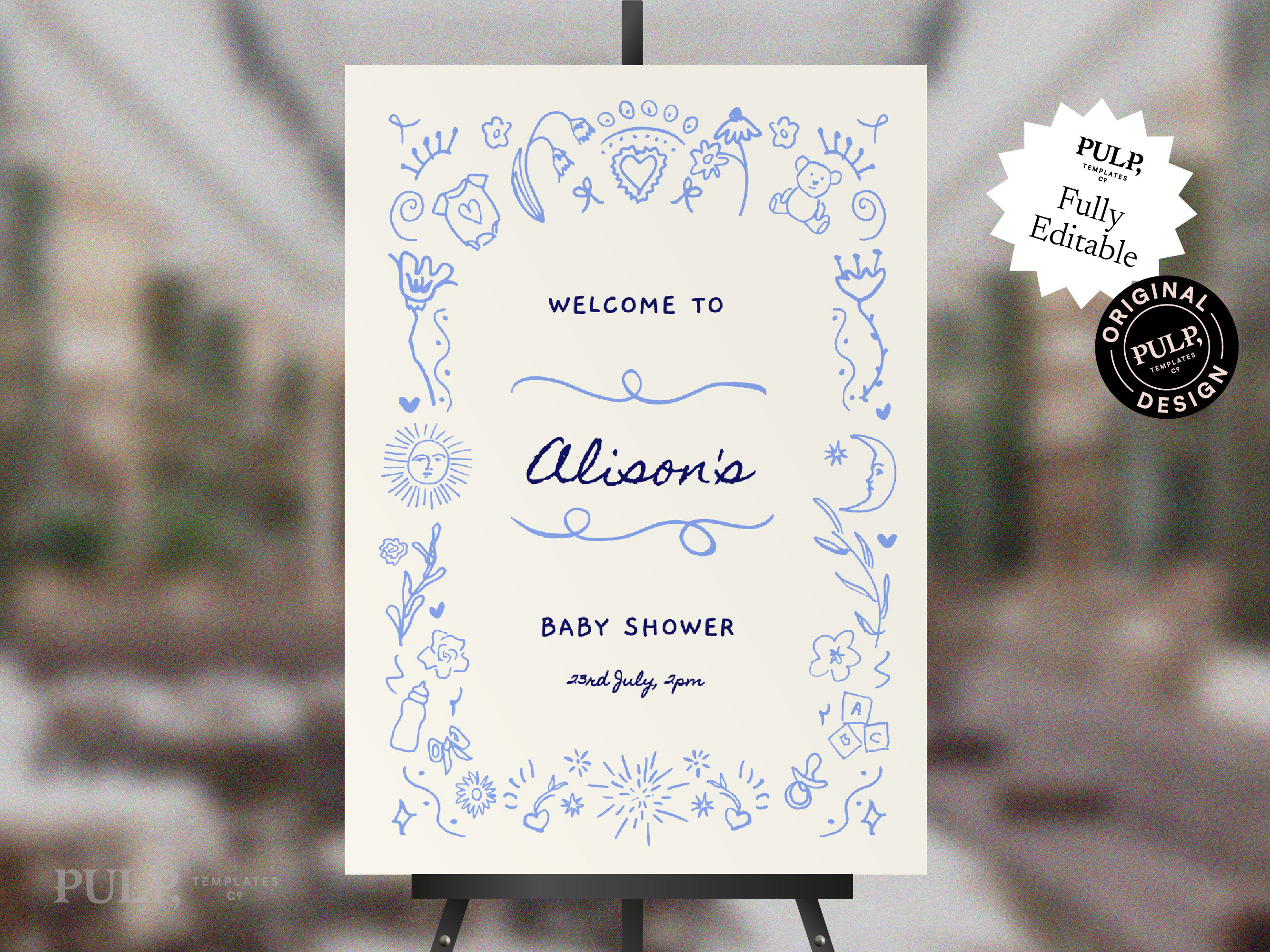 BABY SHOWER Welcome Sign Template Boy Girl Gender Neutral - Etsy